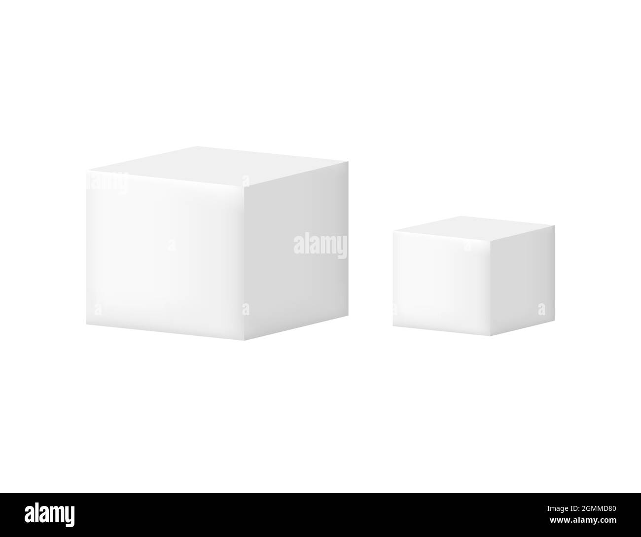 Matte white cube geometry figure for teaching in school vector ...