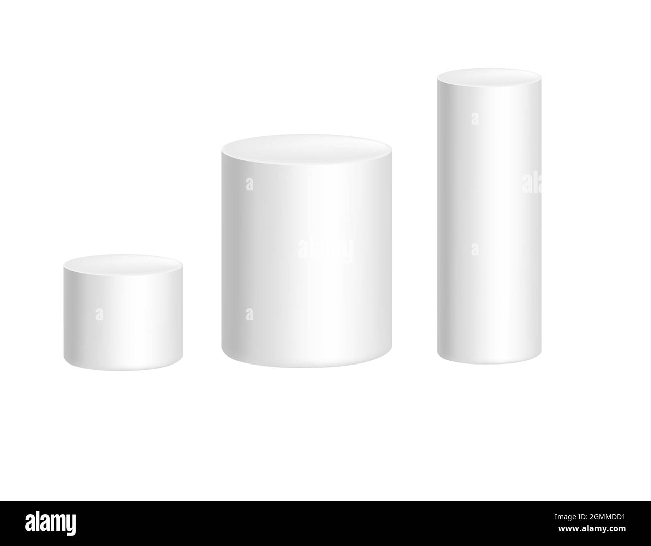 Matte white cylinder geometry figure for teaching in school vector ...