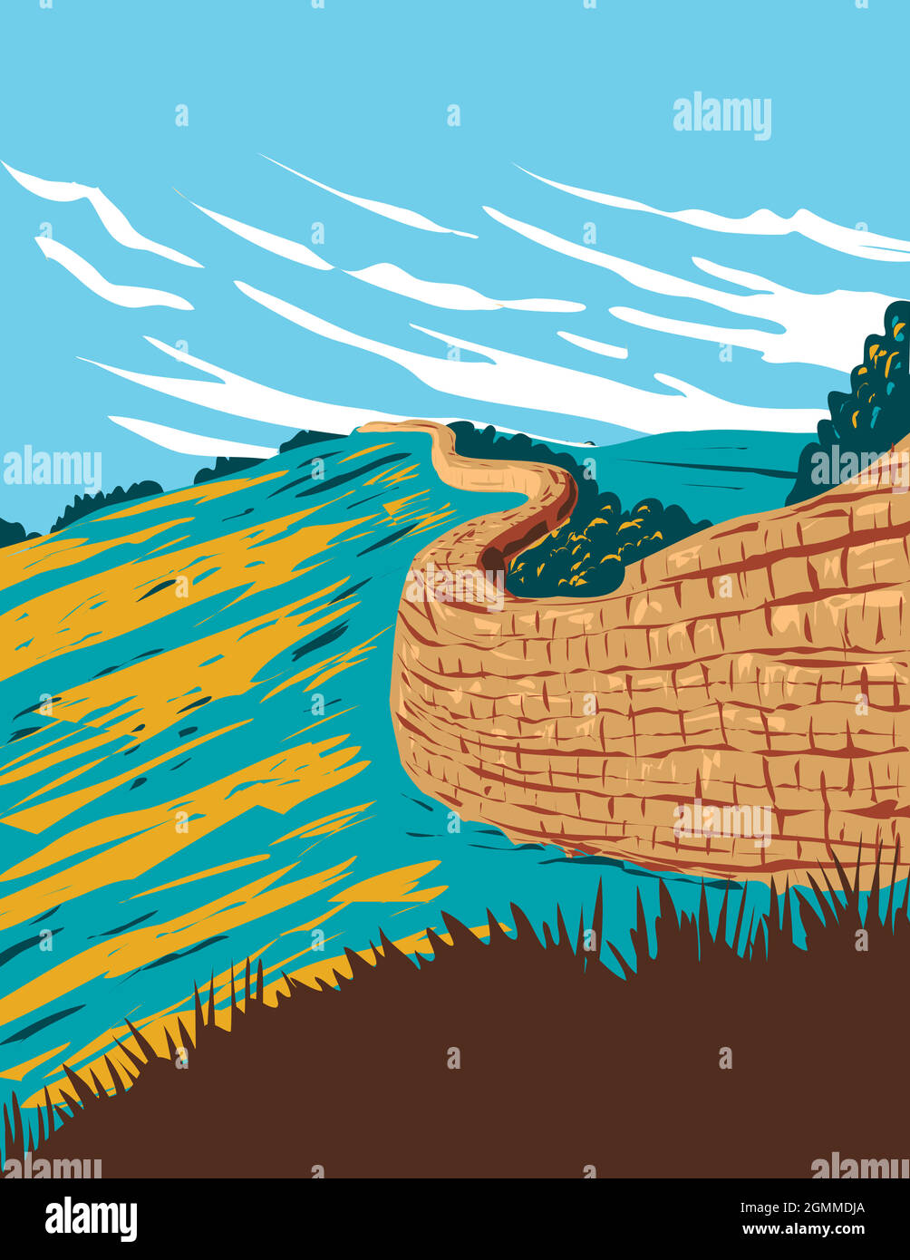 Hadrians roman wall Stock Vector Images - Alamy