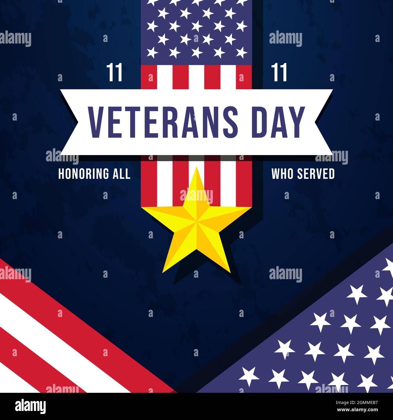 vector illustration veterans day with golden star Stock Vector Image ...
