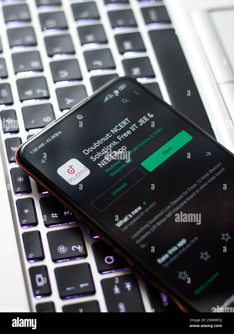 West Bangal, India - August 21, 2021 : Doubtnut logo on phone screen ...