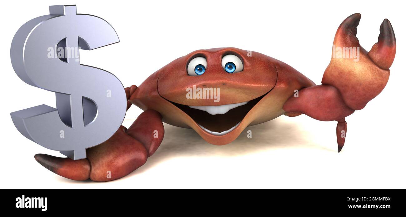 Fun crab - 3D Illustration Stock Photo - Alamy