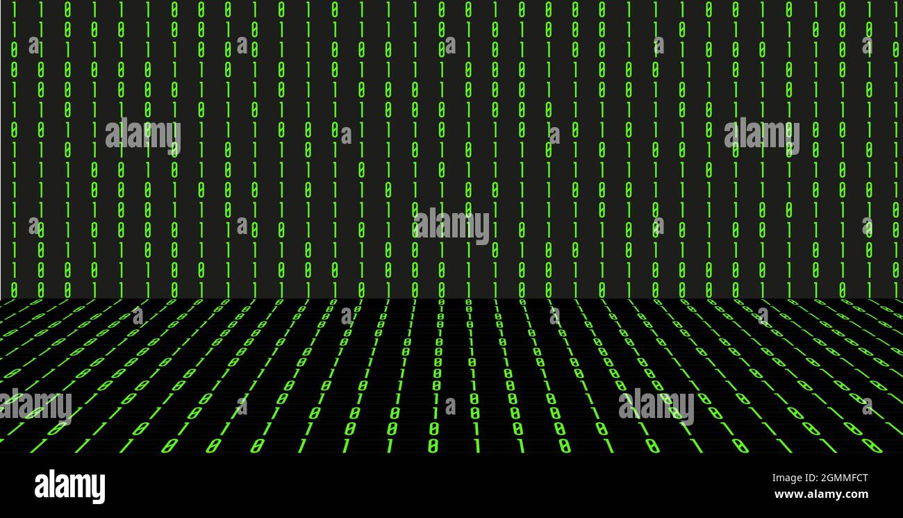 Abstract binary code green tunnel hi-res stock photography and images ...