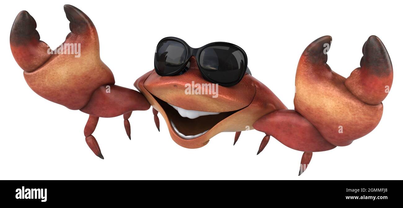 Fun crab - 3D Illustration Stock Photo - Alamy