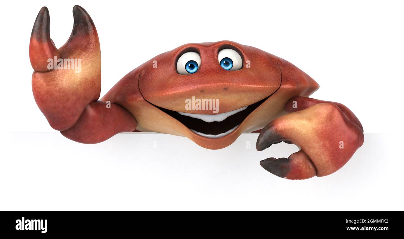 Fun crab - 3D Illustration Stock Photo - Alamy