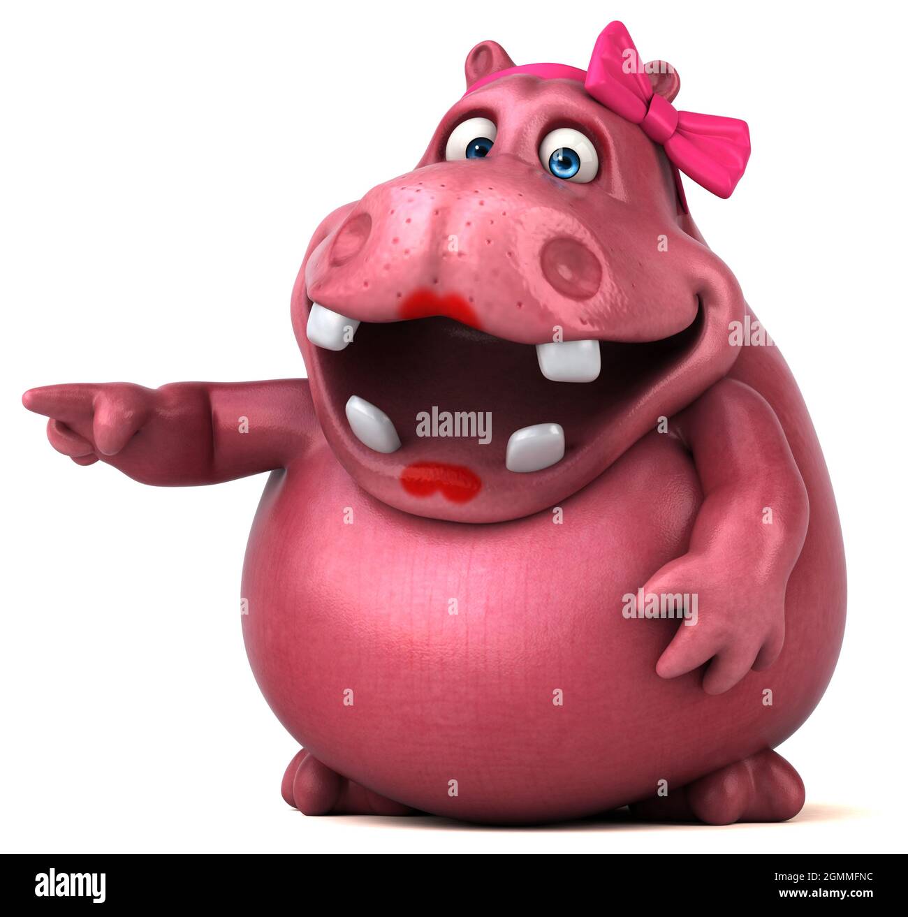 Pink Hippo - 3D Illustration Stock Photo - Alamy