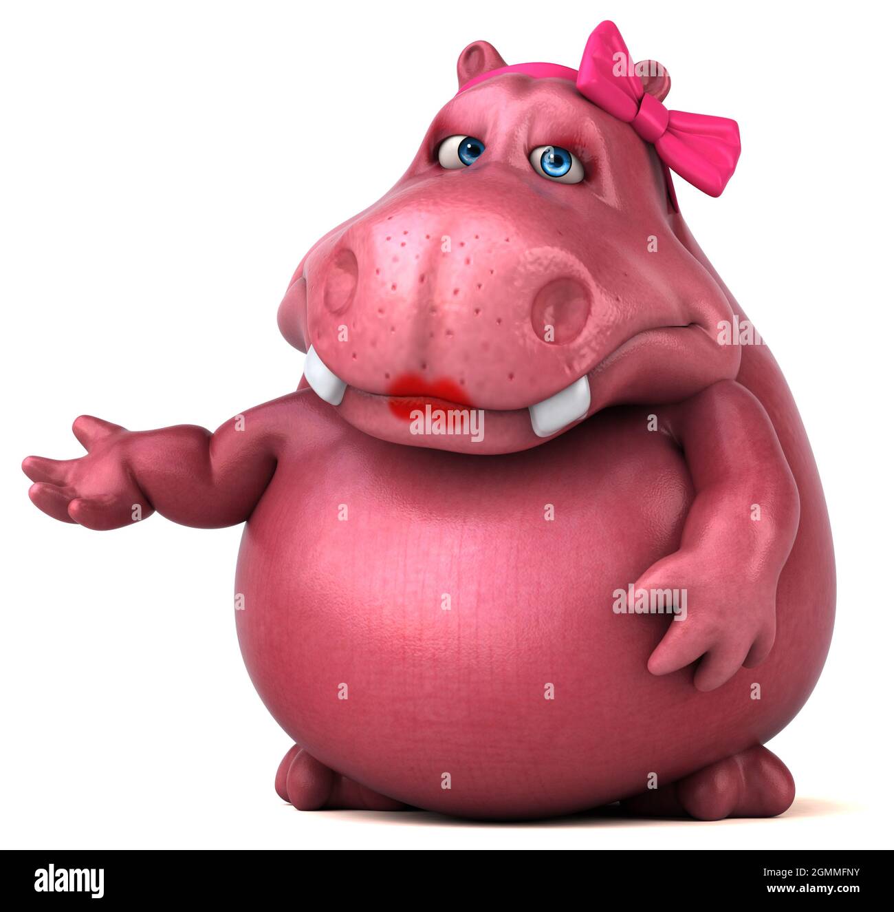 Pink Hippo - 3D Illustration Stock Photo - Alamy
