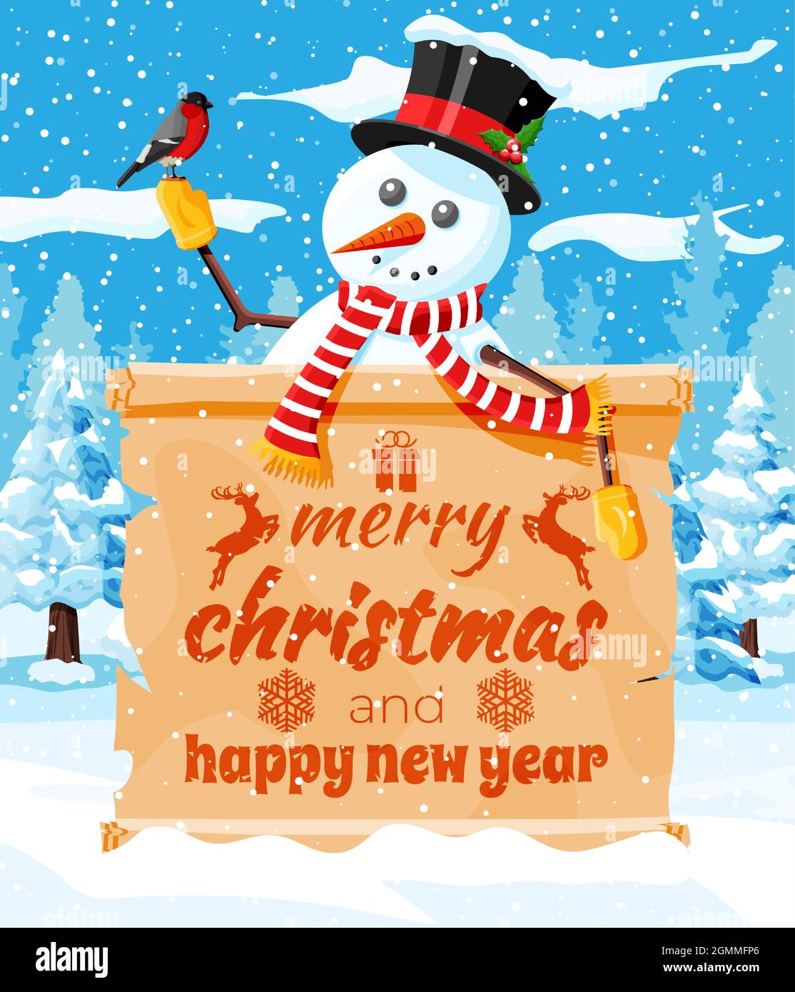 Funny snowman character greeting Stock Vector Image & Art - Alamy