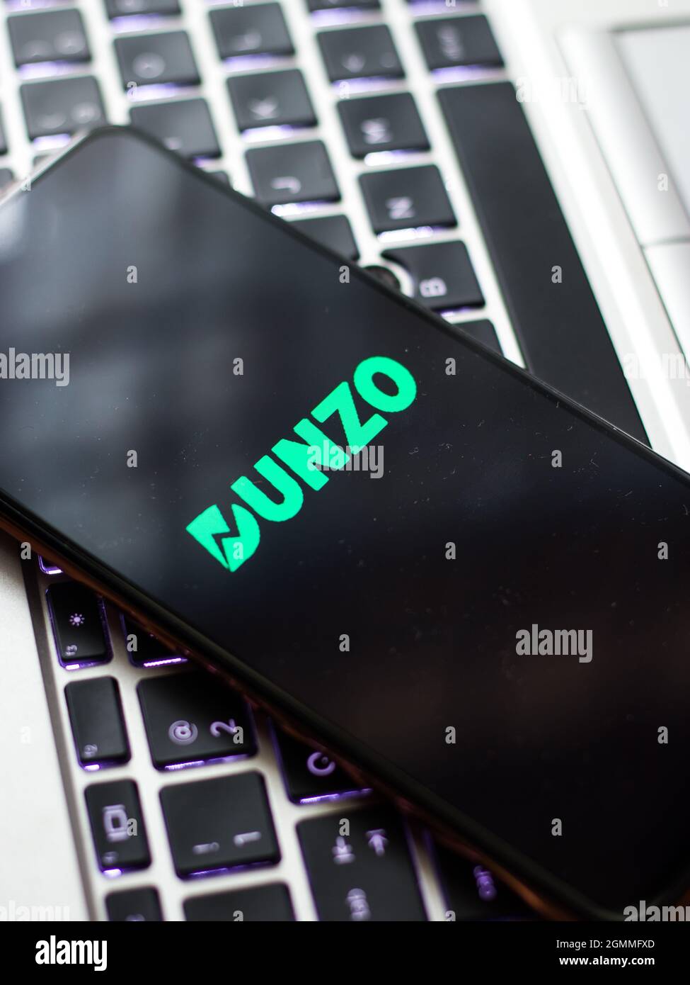 West Bangal, India - August 21, 2021 : Dunzo logo on phone screen stock ...