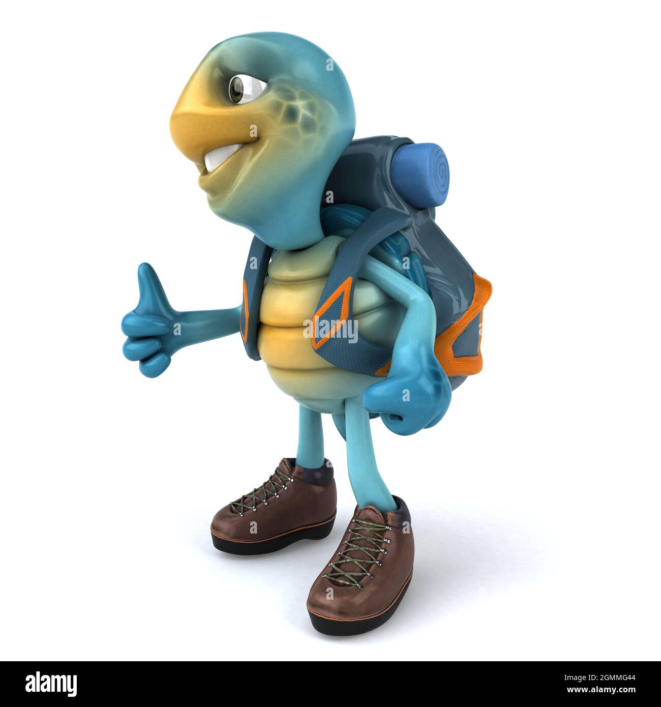 Fun 3D illustration of a blue turtle Stock Photo - Alamy