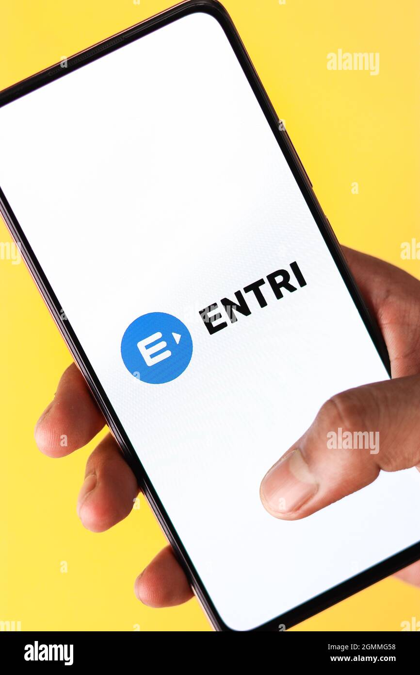 West Bangal, India - August 21, 2021 : Entri logo on phone screen stock ...
