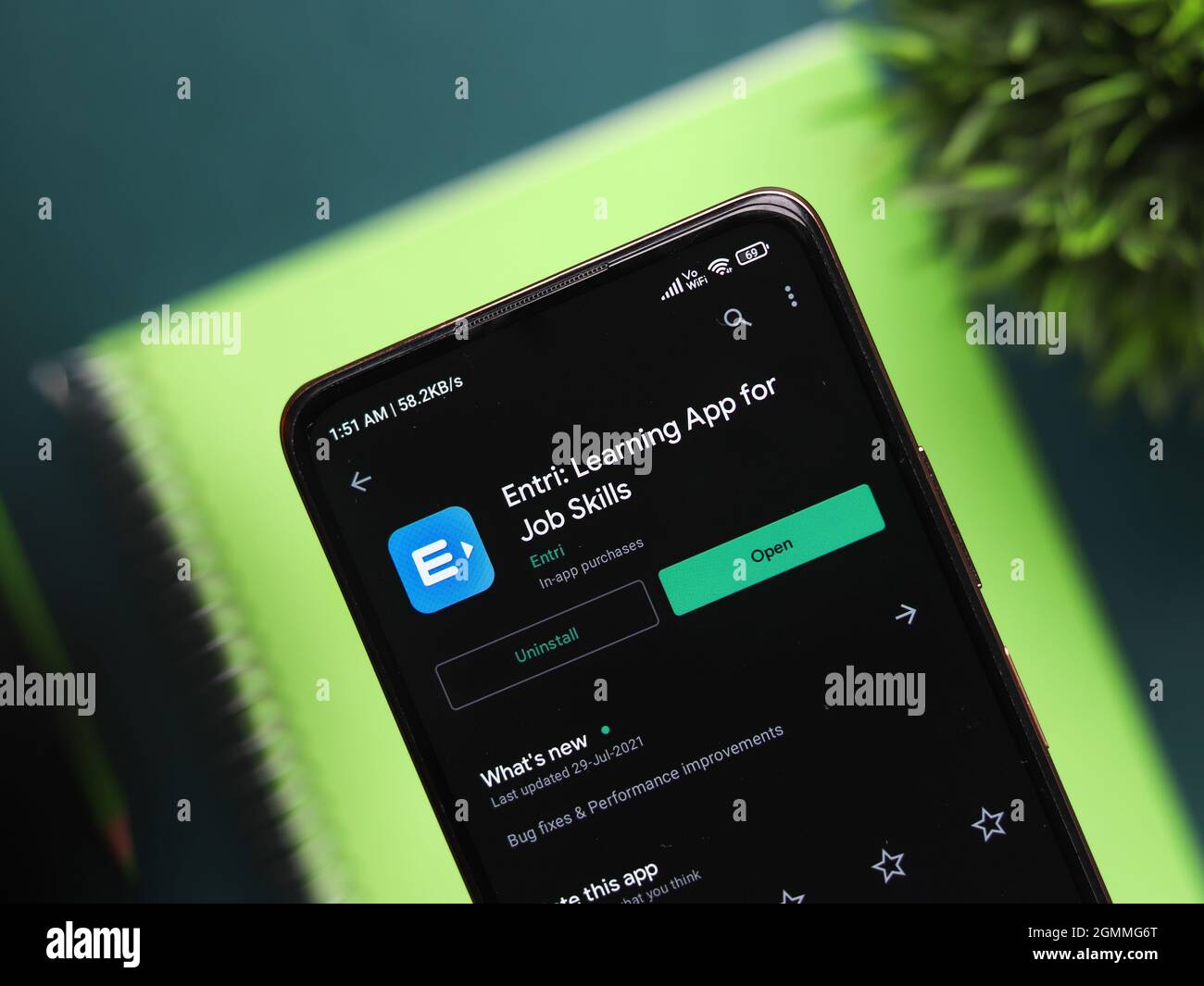 West Bangal, India - August 21, 2021 : Entri logo on phone screen stock ...