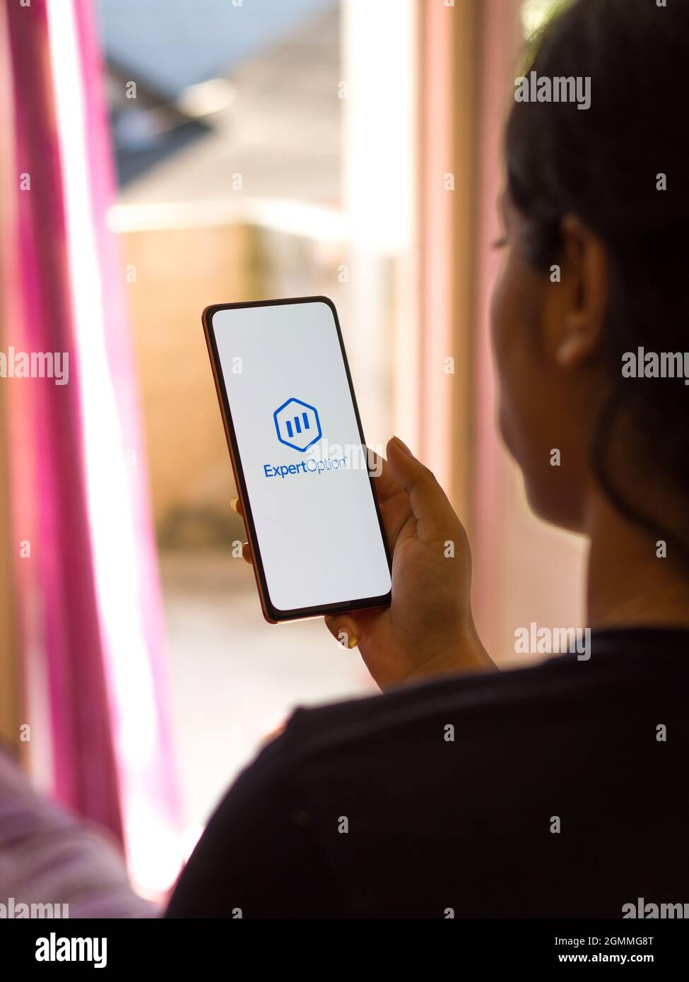 West Bangal, India - August 21, 2021 : Expert option logo on phone ...