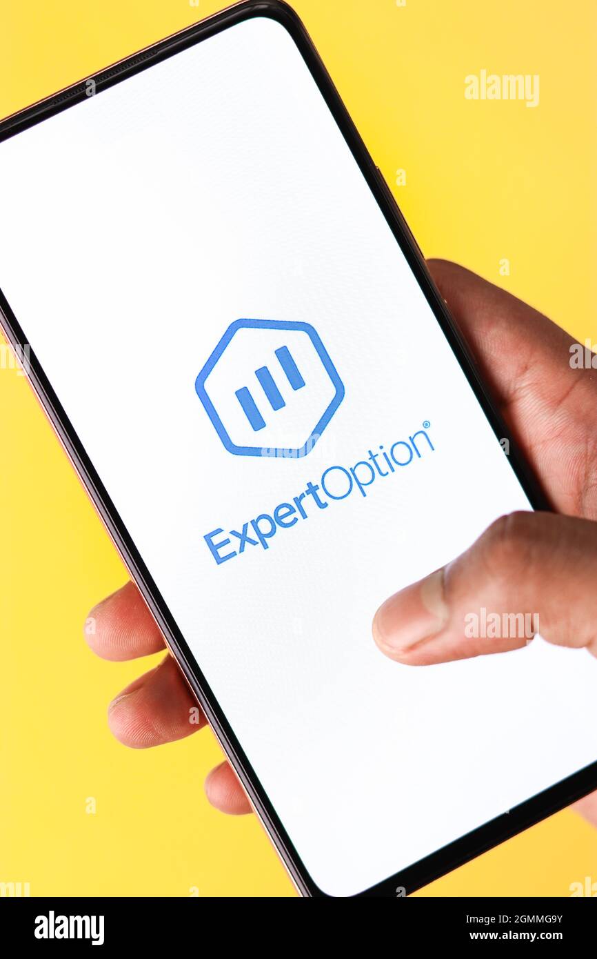 West Bangal, India - August 21, 2021 : Expert option logo on phone ...