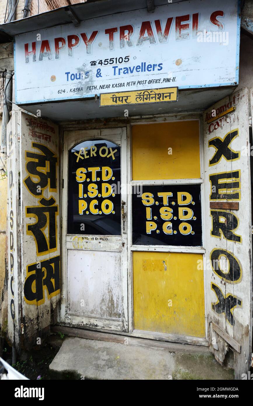 S.T.D I.S.D P.C.O communication shop in India Stock Photo - Alamy