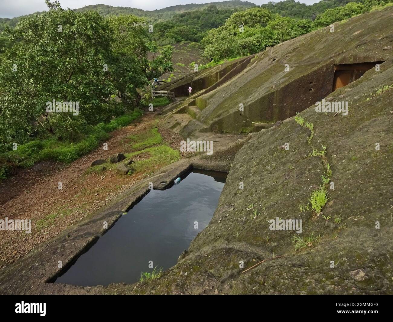 ancient water tank on hill at kanheri caves mumbai maharashtra Stock ...