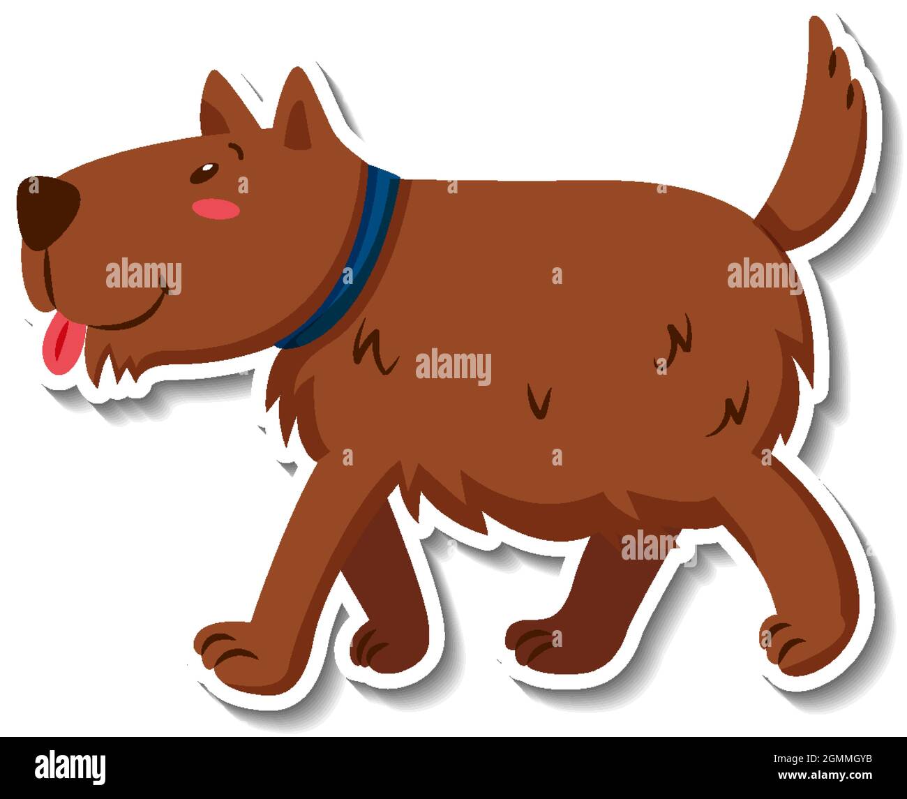 A sticker template of dog cartoon character illustration Stock Vector ...