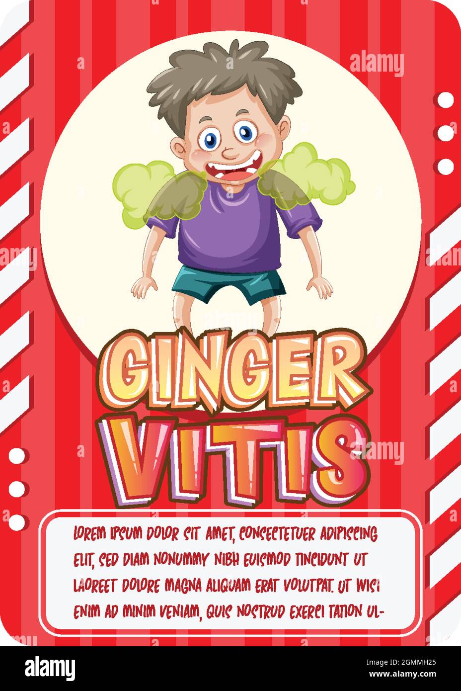 Character game card template with word Ginger Vitis illustration Stock ...