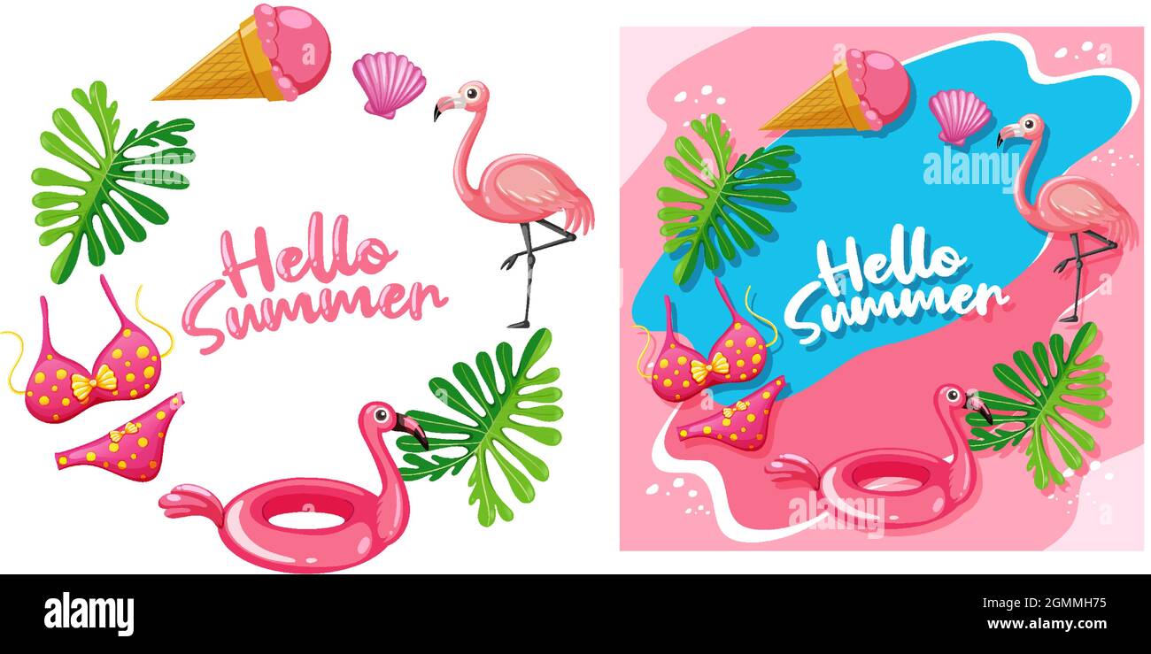 Pink flamingo theme Stock Vector Images - Alamy