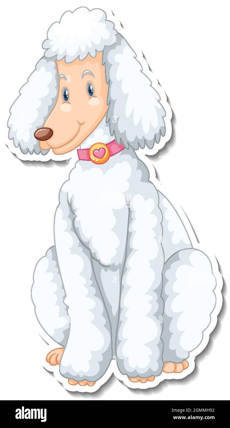 A sticker template of dog cartoon character illustration Stock Vector ...