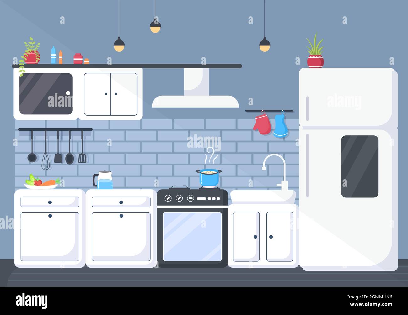 Kitchen cabinet cartoon hi-res stock photography and images - Alamy