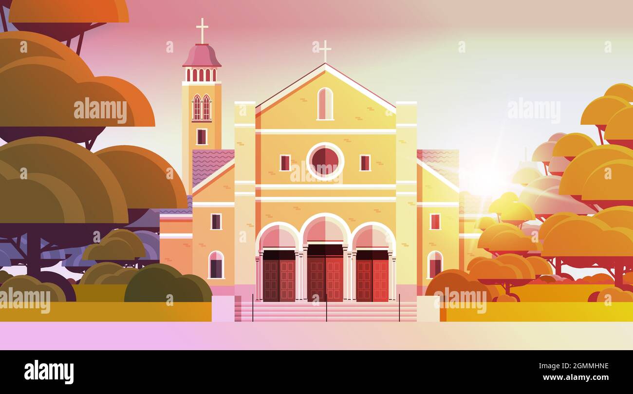 contemporary facade of catholic church architecture christian religion ...