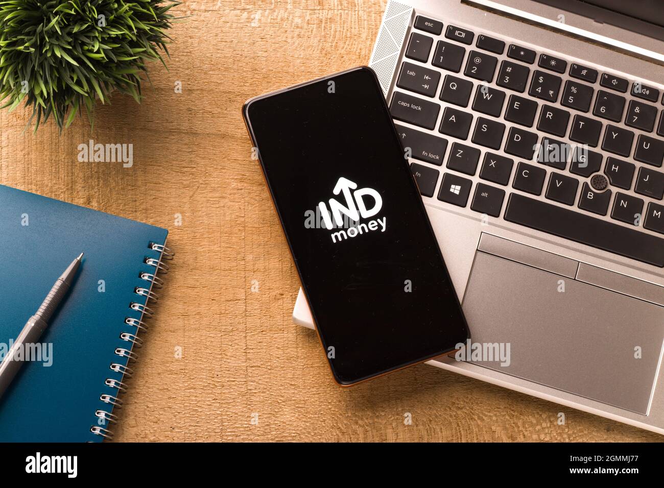 West Bangal, India - August 21, 2021 : Ind Money logo on phone screen ...