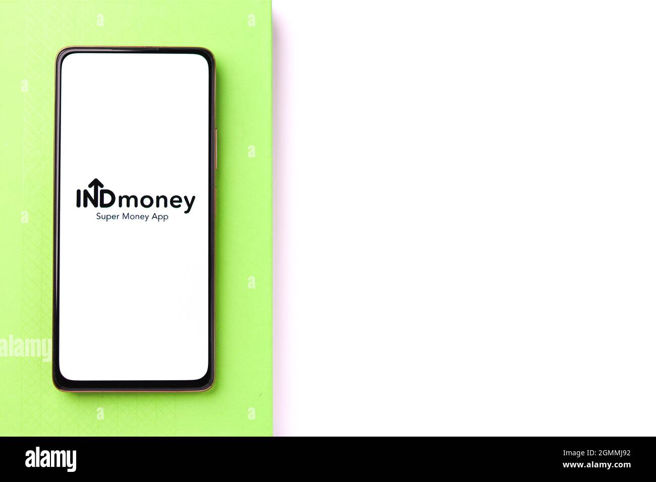 West Bangal, India - August 21, 2021 : Ind Money logo on phone screen ...
