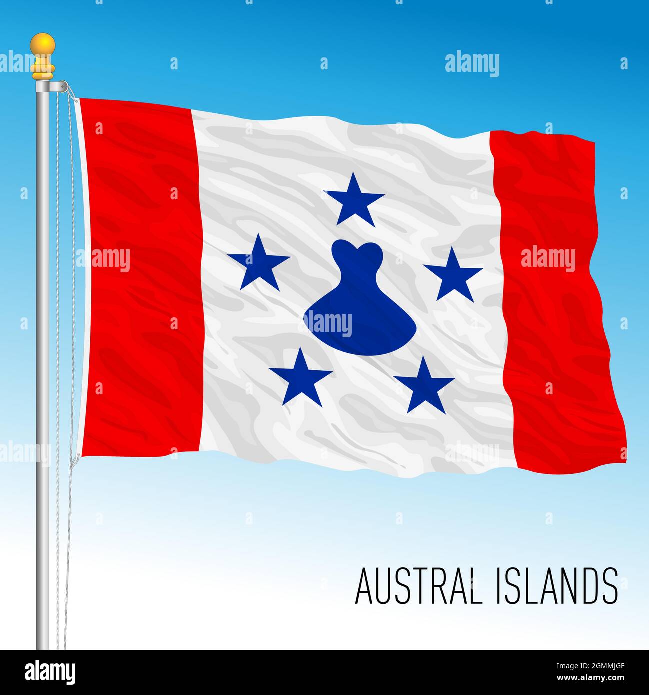 Austral Islands official national flag, Micronesia Federation, Oceania ...