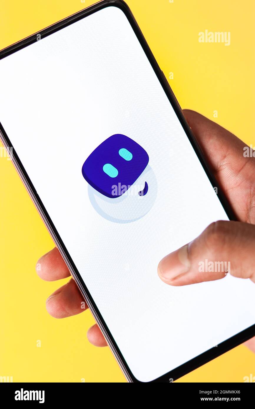 West Bangal, India - August 21, 2021 : Mimo logo on phone screen stock ...