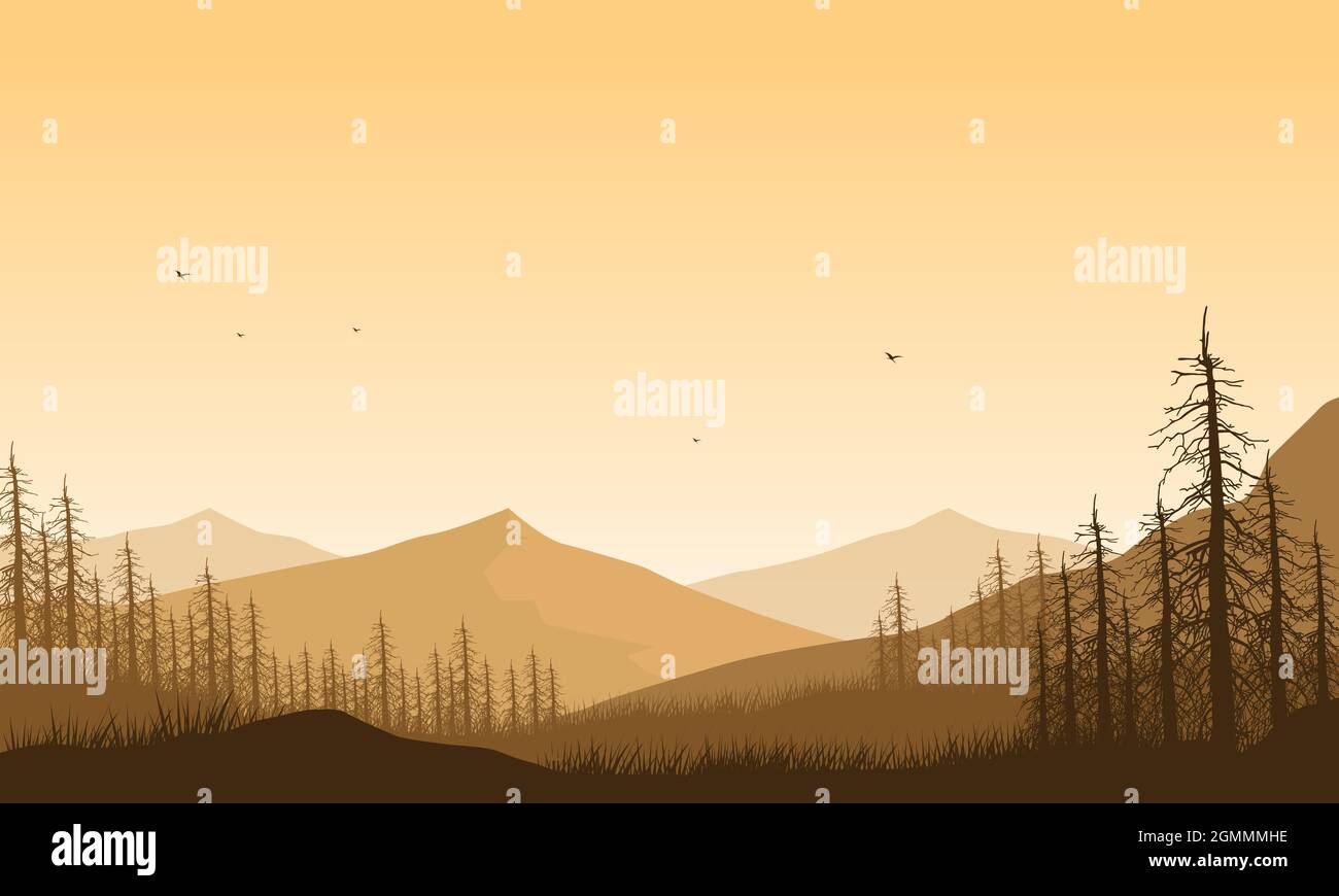 Mountain views stunning pine Stock Vector Images - Alamy