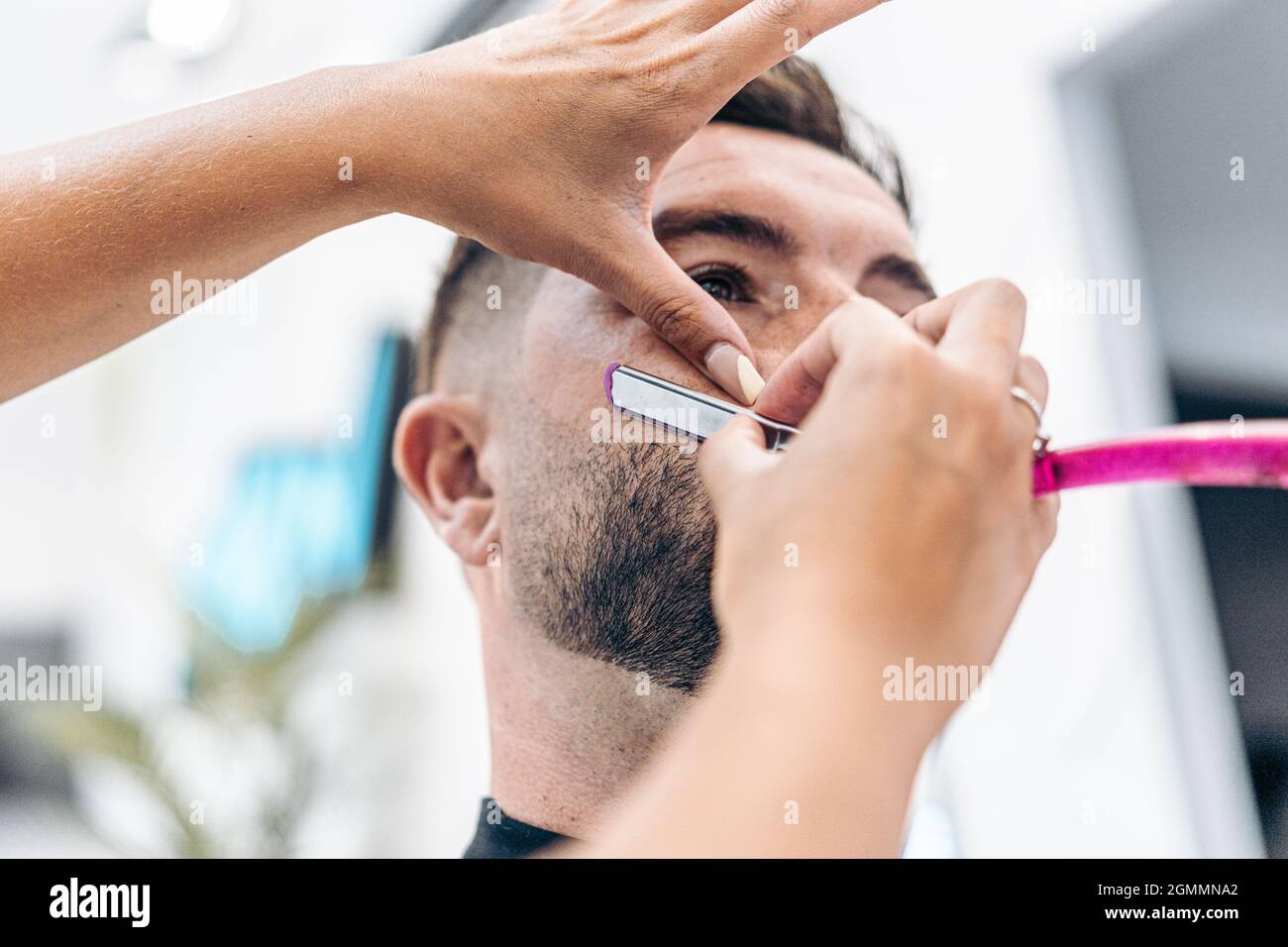 Retro shaving foam in barber hi-res stock photography and images - Alamy
