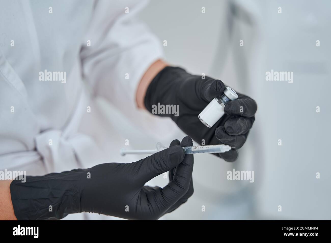 Dermatologist prepared for administering a subcutaneous injection Stock ...