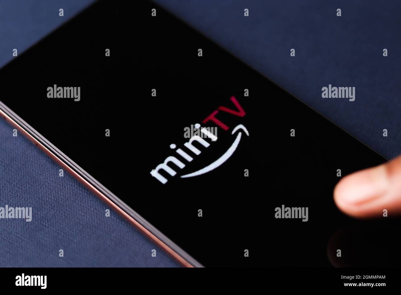 Assam, india - May 18, 2021 : Amazon mini TV logo on phone screen stock ...
