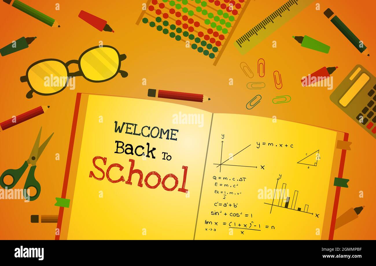 Welcome back to school vector hi-res stock photography and images - Alamy