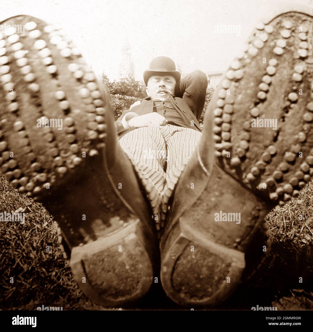 A happy hiker, Victorian period Stock Photo - Alamy