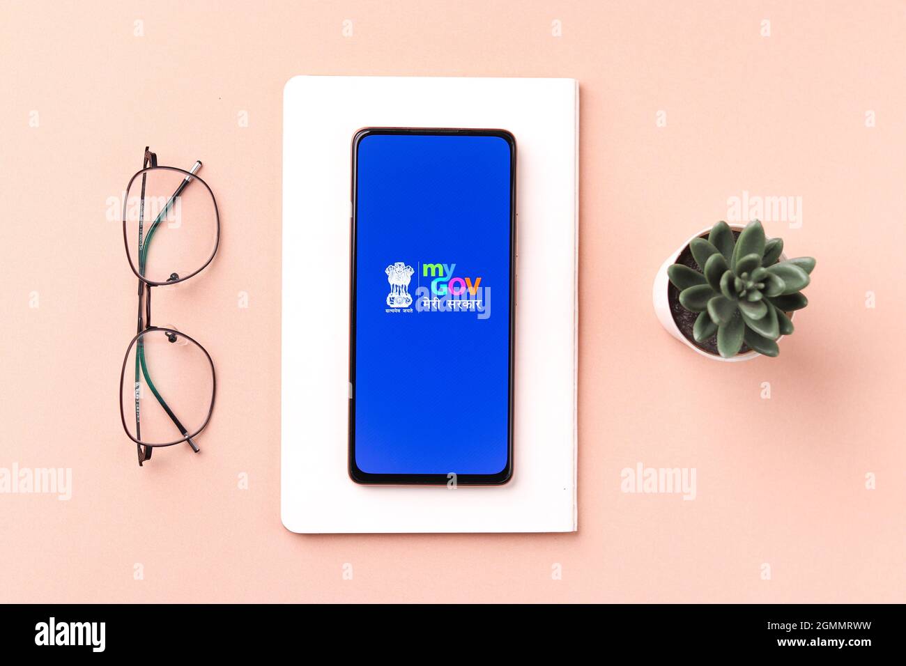 West Bangal, India - August 21, 2021 : My Gov app logo on phone screen ...