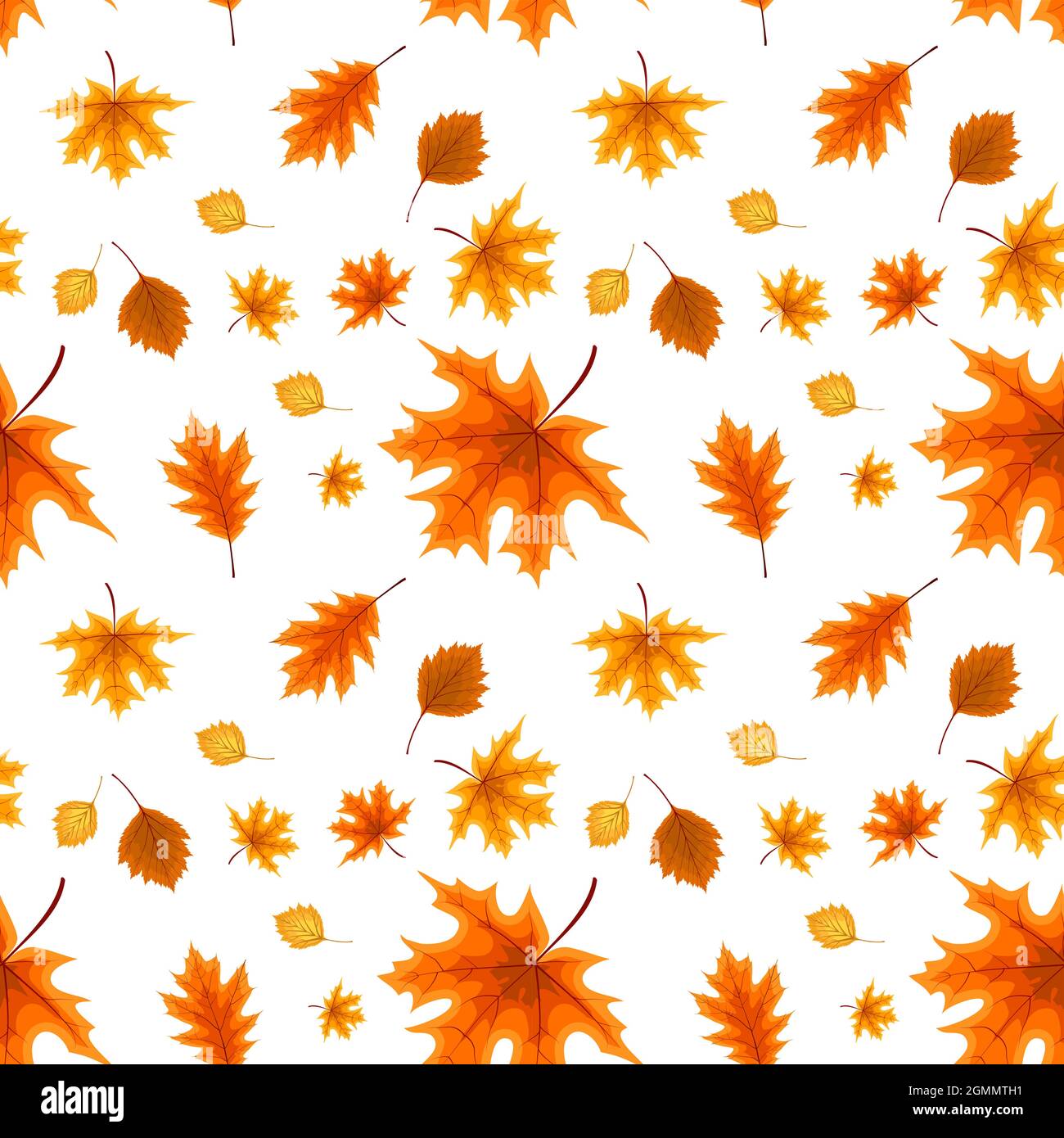 autumn orange and red fallen leaves. seamless pattern. Vector ...