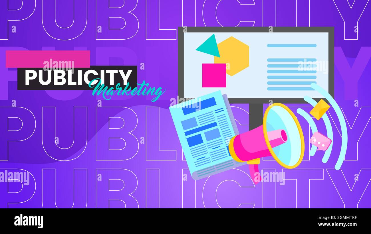 Publicity banner. Awareness for product, service or company Stock ...