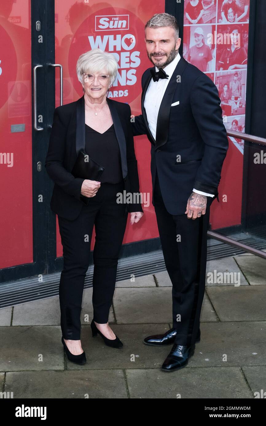 David Beckham OBE arriving at the Sun Who Cares Wins Awards on Tuesday ...