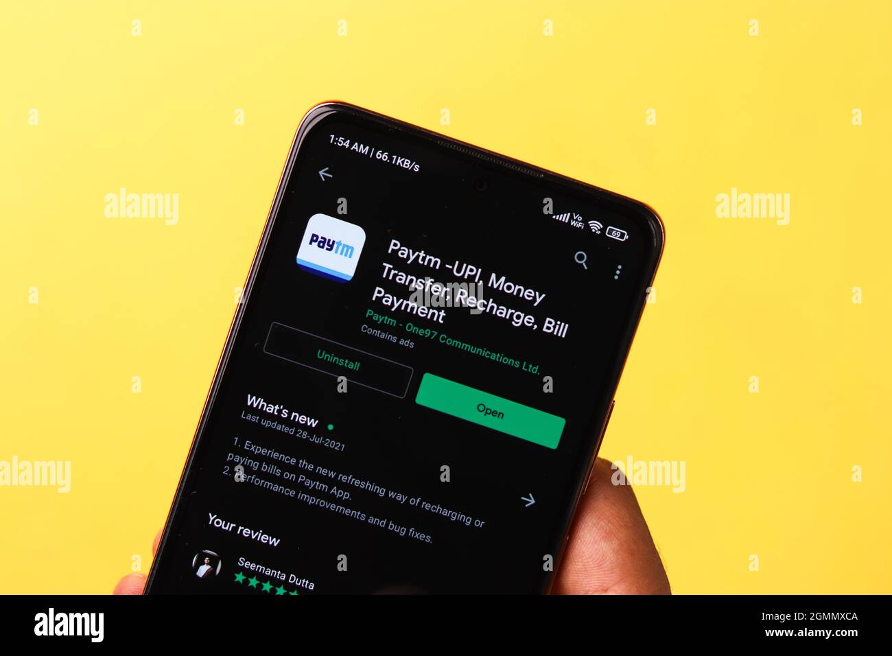 West Bangal, India - August 21, 2021 : Paytm app logo on phone screen ...