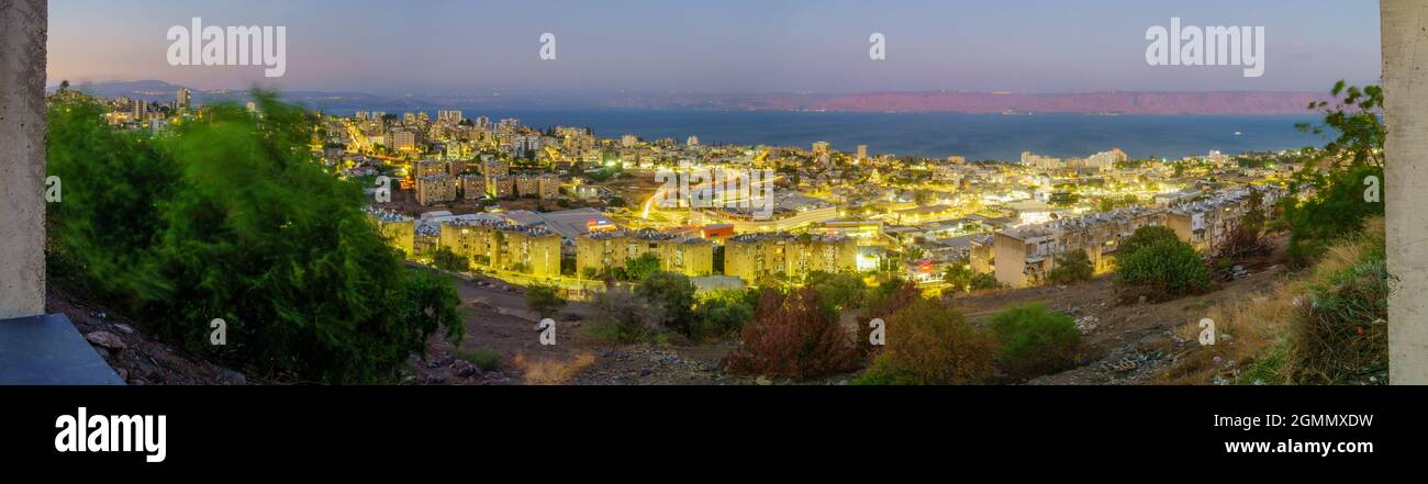 Tiberias, Israel - September 12, 2021: Evening panorama of Tiberias ...