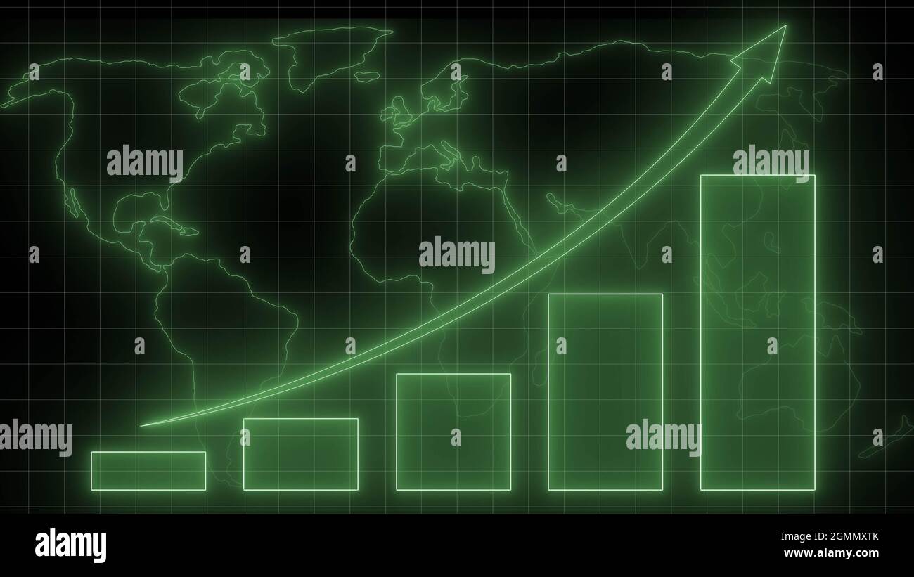 Financial graph on blurred world map background - abstract stock market ...