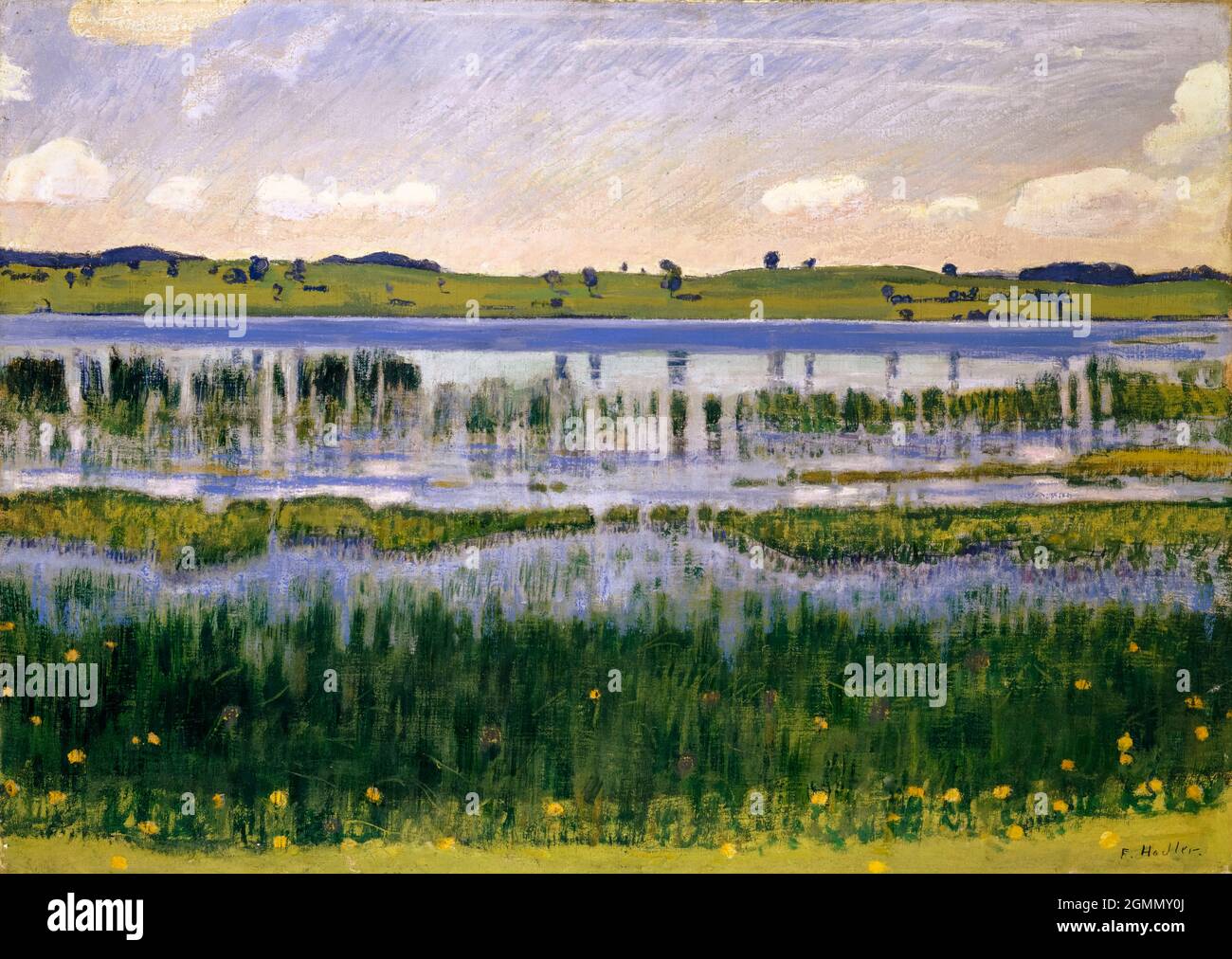Ferdinand Hodler, Lake Burgäschisee, landscape painting, circa 1901 ...