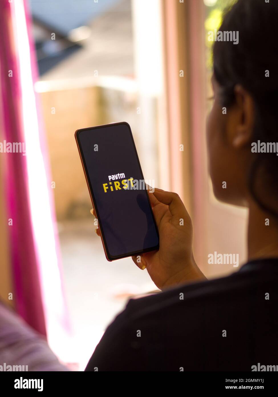 West Bangal, India - August 21, 2021 : Paytm first logo on phone screen ...