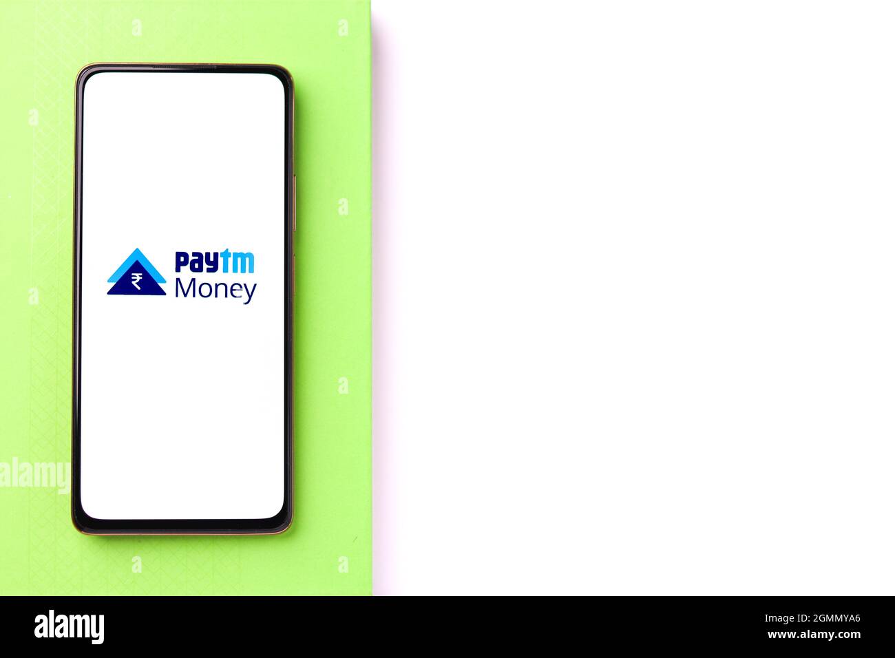 West Bangal, India - August 21, 2021 : Paytm money logo on phone screen ...