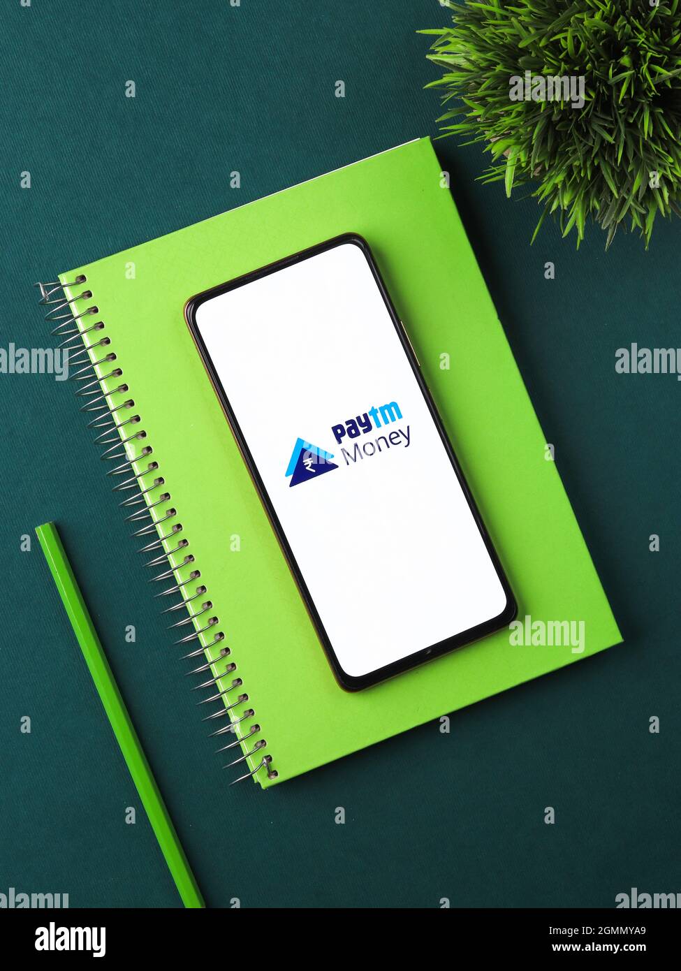 West Bangal, India - August 21, 2021 : Paytm money logo on phone screen ...