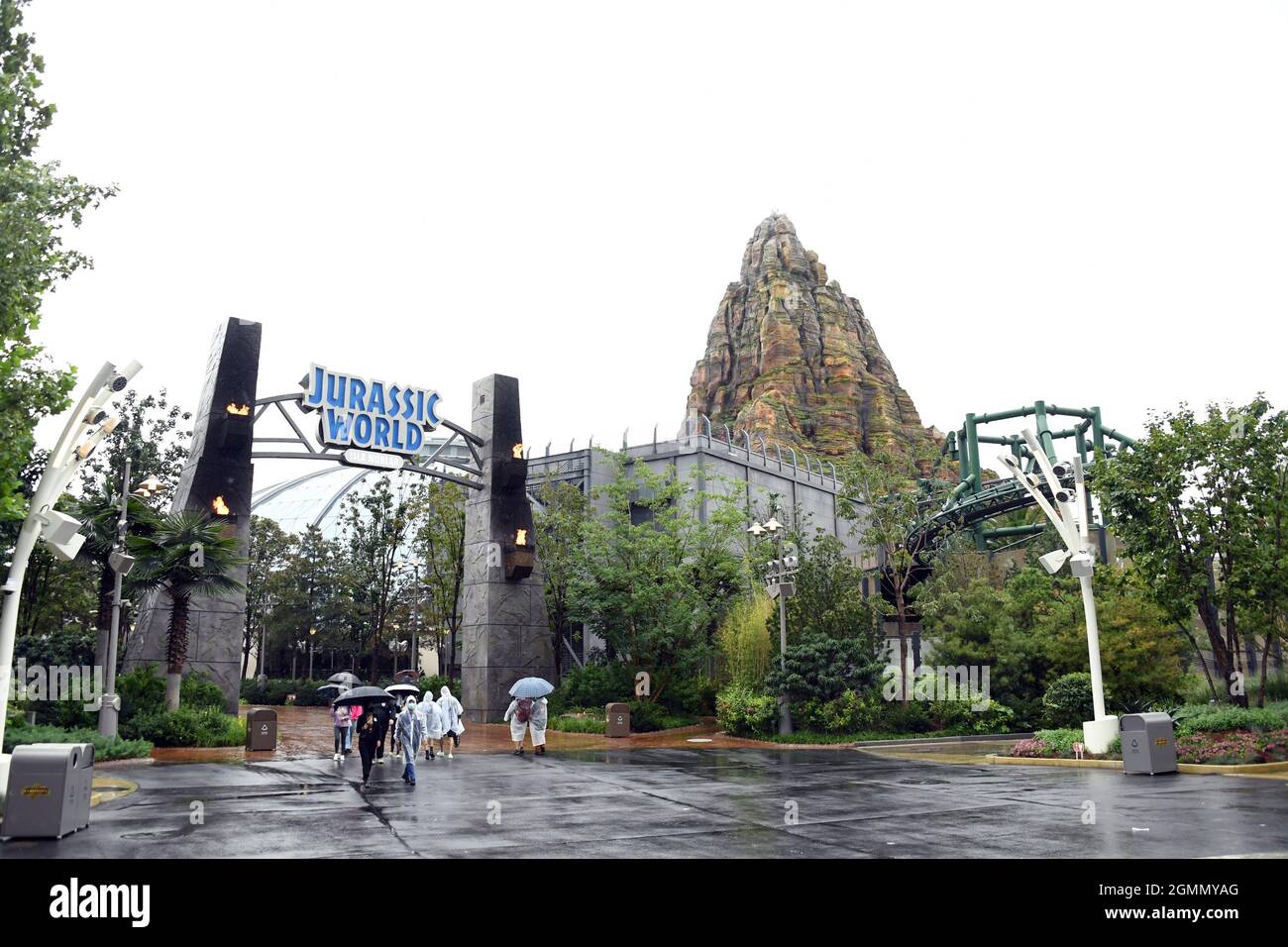 Beijing, China. 20th Sep, 2021. Tourists visit the theme land of ...