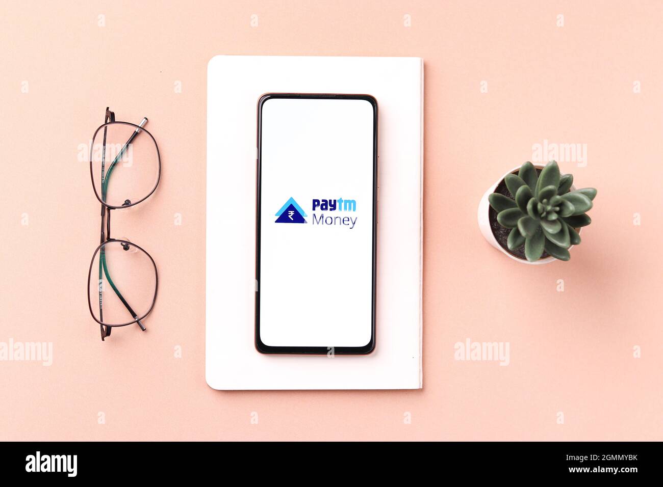 West Bangal, India - August 21, 2021 : Paytm money logo on phone screen ...