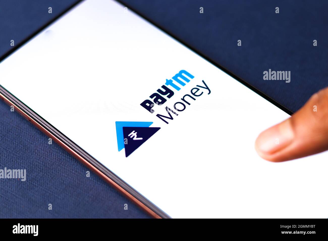 West Bangal, India - August 21, 2021 : Paytm money logo on phone screen ...
